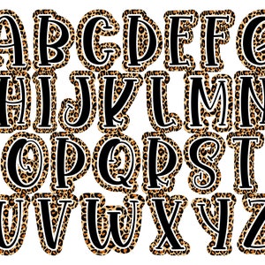 Leopard Doodle Alphabet Letters PNG, Alphabet Baby PNG Transparent ...