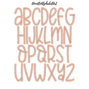 Boho Earthy Colors Scribble Alphabet Bundle - Handwritten Font PNG, 10 ...