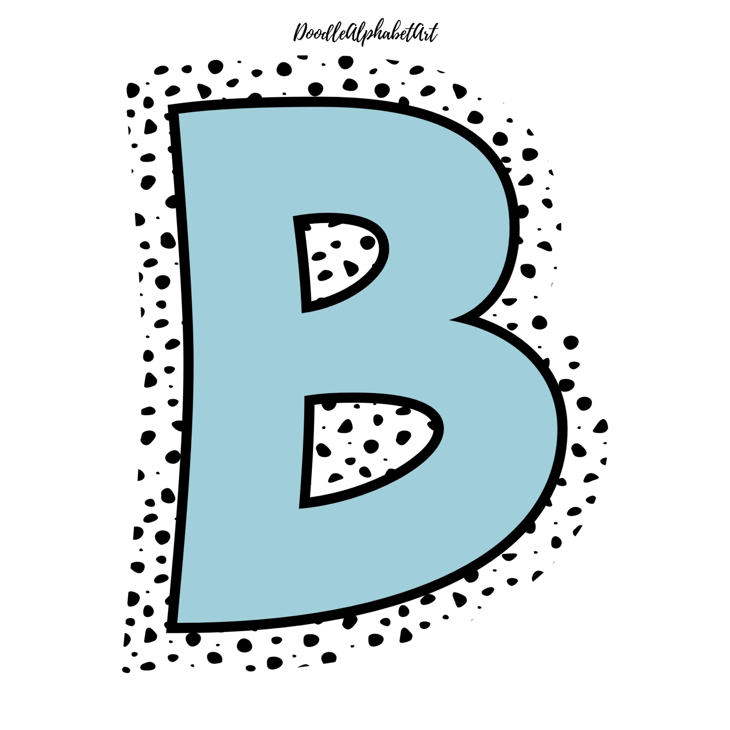 Pastel Doodle Alphabet PNG: Dalmatian Dots Outline (digital Download ...