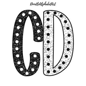 Doodle Polka Dot Alphabet Letters PNG: 2 Alpha Sets (digital Download ...