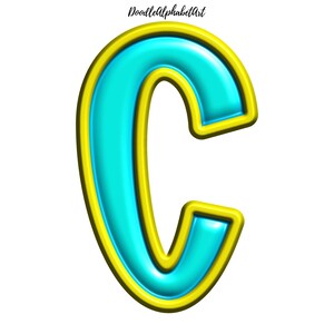 Retro Puffy Alphabet: Bright Color Palette, 5 Alpha Sets (digital ...
