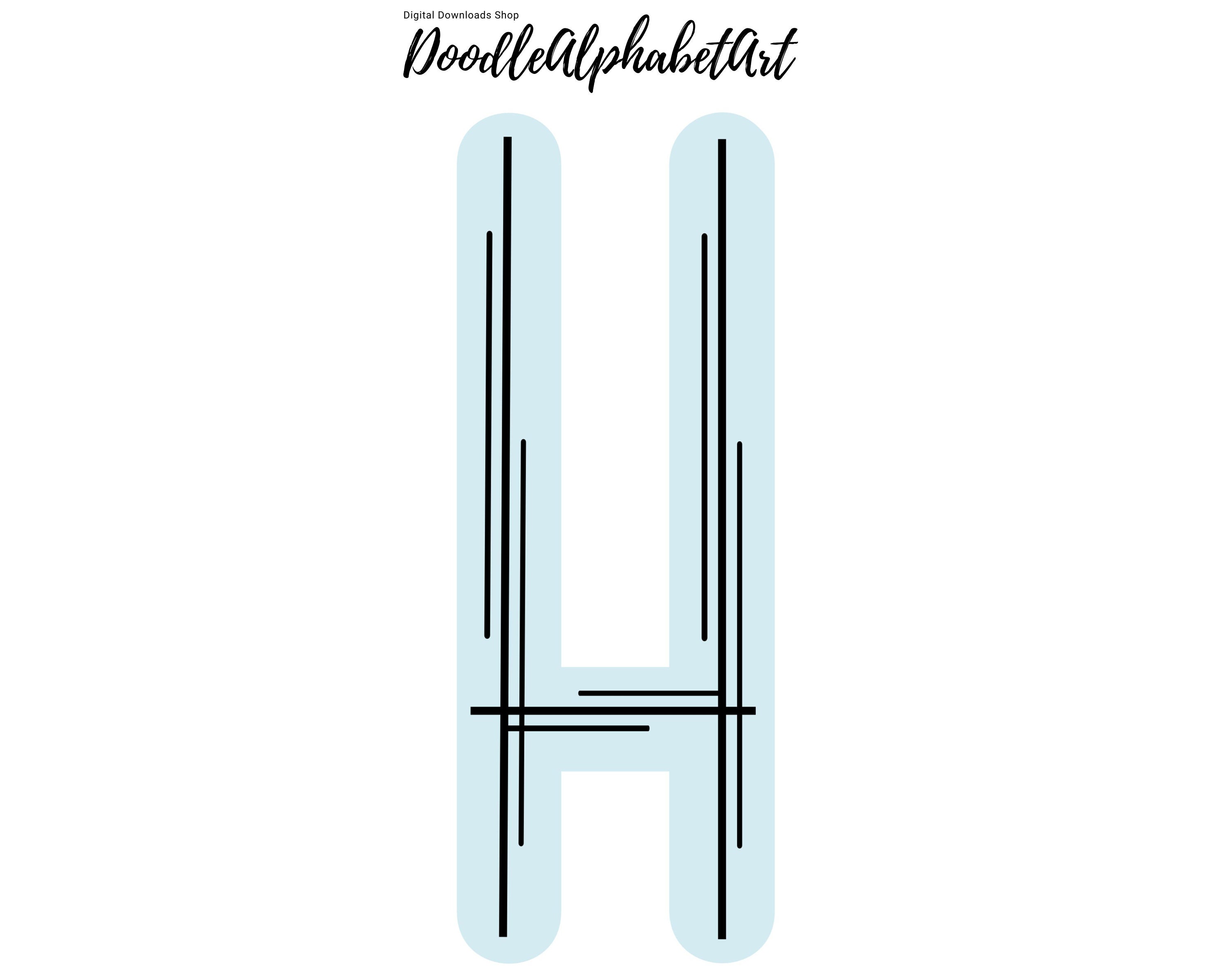 Scribble Letter PNG Bundle: Hand-drawn Alphabet, Nature Colors (digital ...