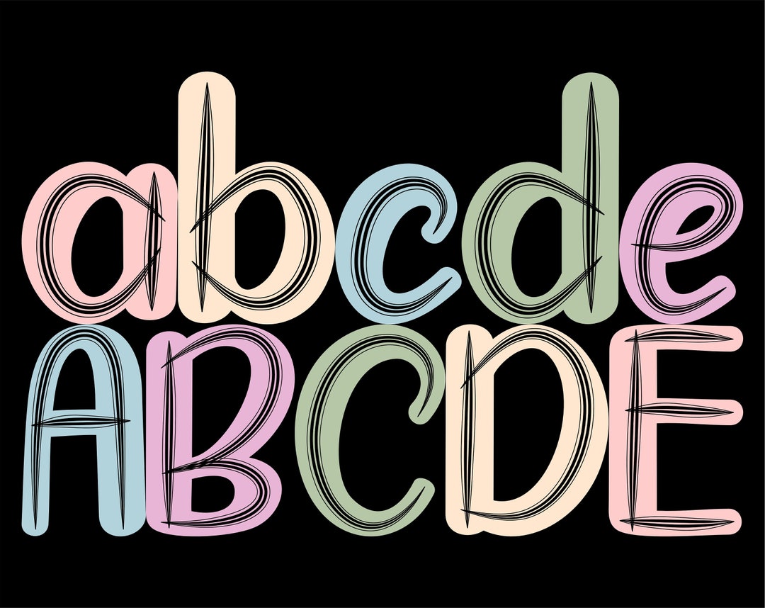 Pastel Scribble Letters PNG: Hand-drawn Doodle Alphabet (digital ...