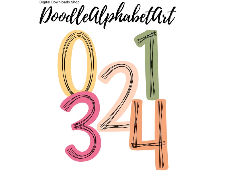 Scribble Alphabet PNG Spring Color Palette Doodle Alphabet - Etsy