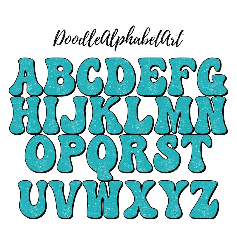 Retro Groovy Alphabet PNG: Macaron Color Letters (digital Download) - Etsy