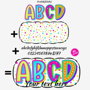 Colorful Backgrounds & Bright Funky Alphabet PNG, 5 Alpha Sets, 76 ...