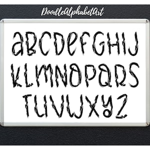 Chalkboard Alphabet Font PNG Clipart, Black and White Chalk Letters ...