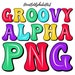 Groovy Doodle Letter PNG Bundle: Retro Rainbow Font Digital Download - Etsy