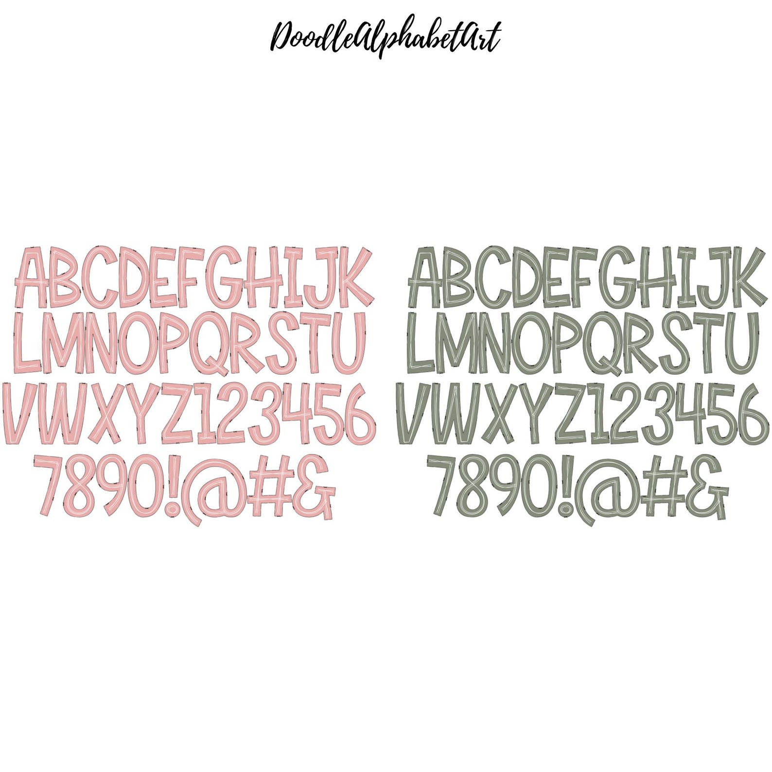 Boho Scribble Alphabet PNG Bundle: Bohemian Color Letters (digital ...