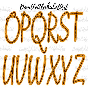 Handwriting Chain Letters PNG in 10 Colors, Hand-drawn Boho Scribble ...