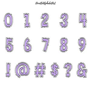 Lines and Dots Pastel Doodle Alphabet PNG Bundle, Pastel Color Dot ...