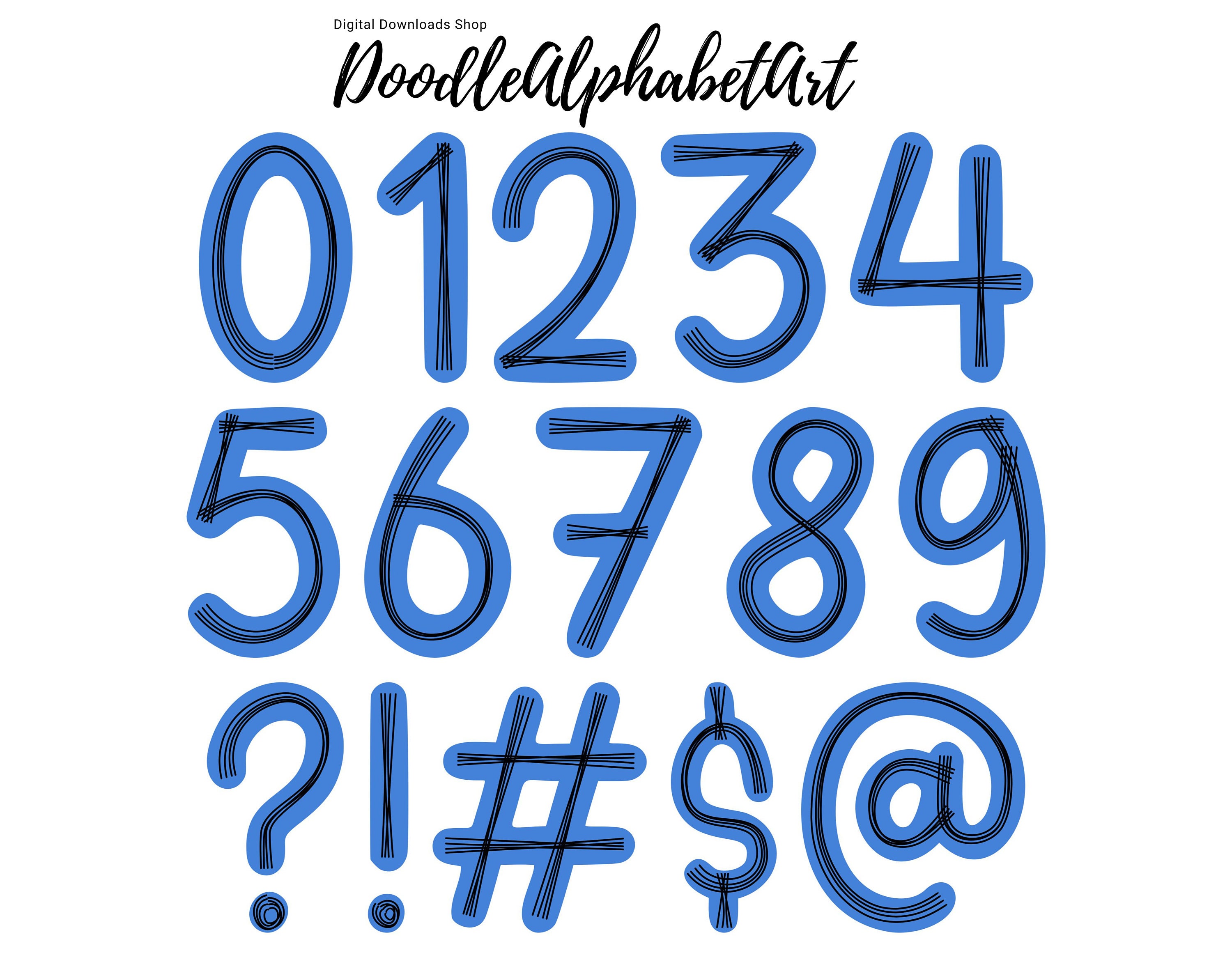 Scribble Letters PNG in 5 Color Palettes for Spring Doodle - Etsy