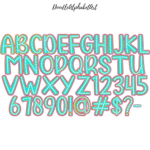 Polka Dot Marquee Alphabet PNG Bundle: Funky Colorful Letters (digital ...