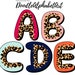 Glitter Leopard Print Doodle Alphabet PNG Bundle: 5 Color Schemes ...
