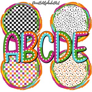 Polka Dot Playful Funky Alphabet PNG Bundle, 34 Dalmatian Backgrounds ...