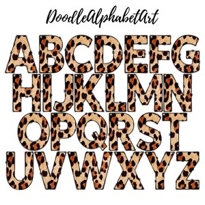 Leopard Scribble Alphabet Letters PNG, Hand Drawn Doodle Alphabets ...