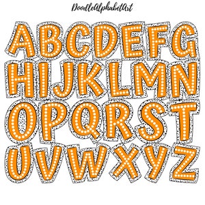 Dalmatian Dots Alphabet PNG Bundle: Bright Color Marquee Letters ...