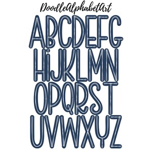 Scribble Letters PNG - Navy Palette Color With 5 Colors, a Navy Doodle ...