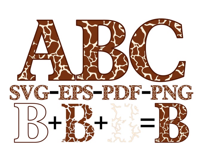 Giraffe Alphabet Svg\ Animal Font Svg\ Giraffe Font Svg Png\ Letters ...