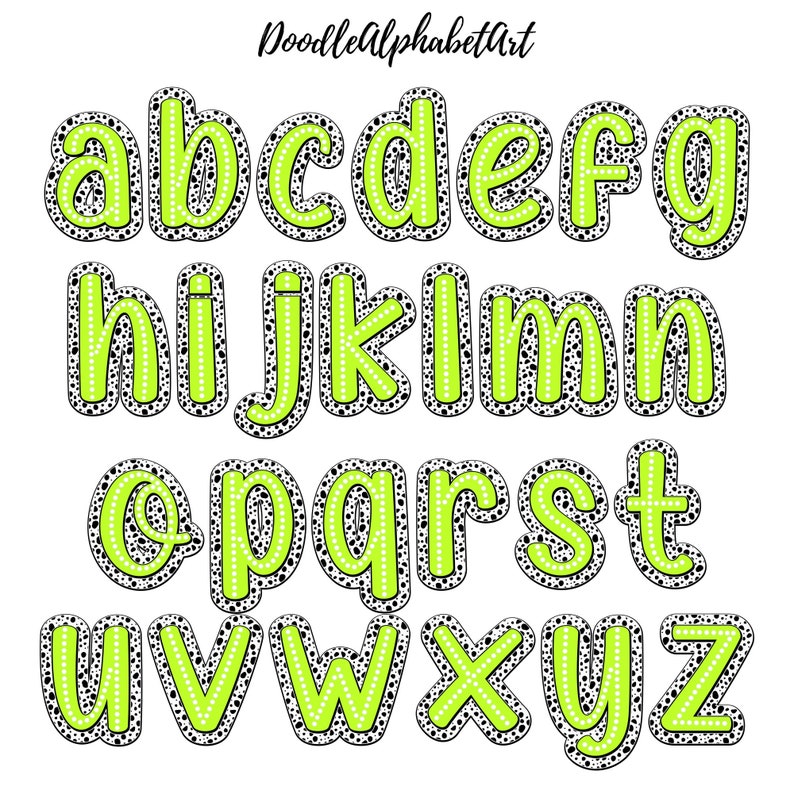 Dalmatian Spots Alphabet PNG Bundle: Bright Polka Dot Letters (digital ...