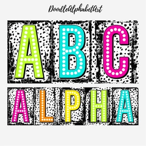 Dalmatian Distressed Black Grunge Blocks Letters PNG, Dots Alphabet PNG ...