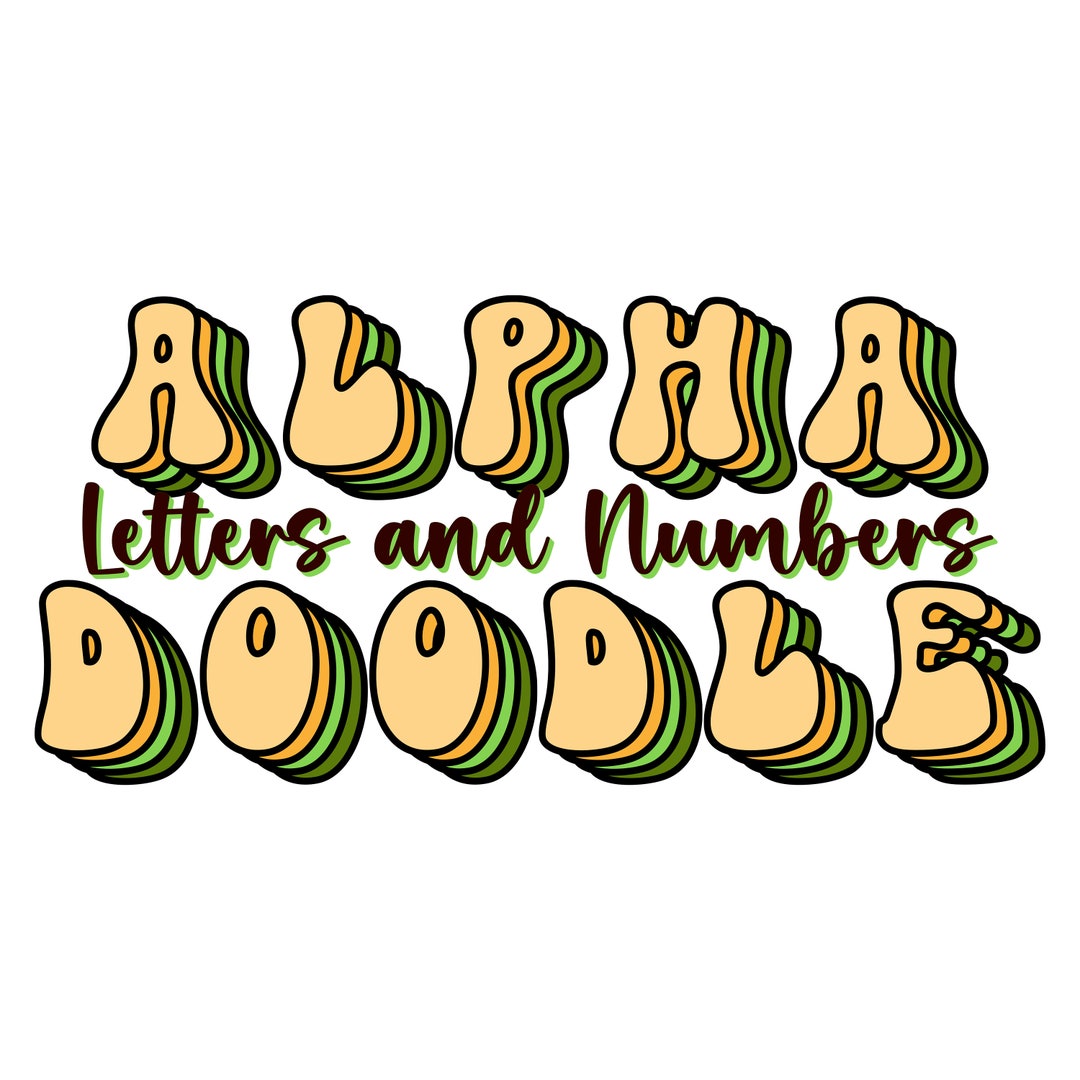 Doodle Retro Alpha PNG. Groovy Alphabet Letters Clipart, A Harmonious ...
