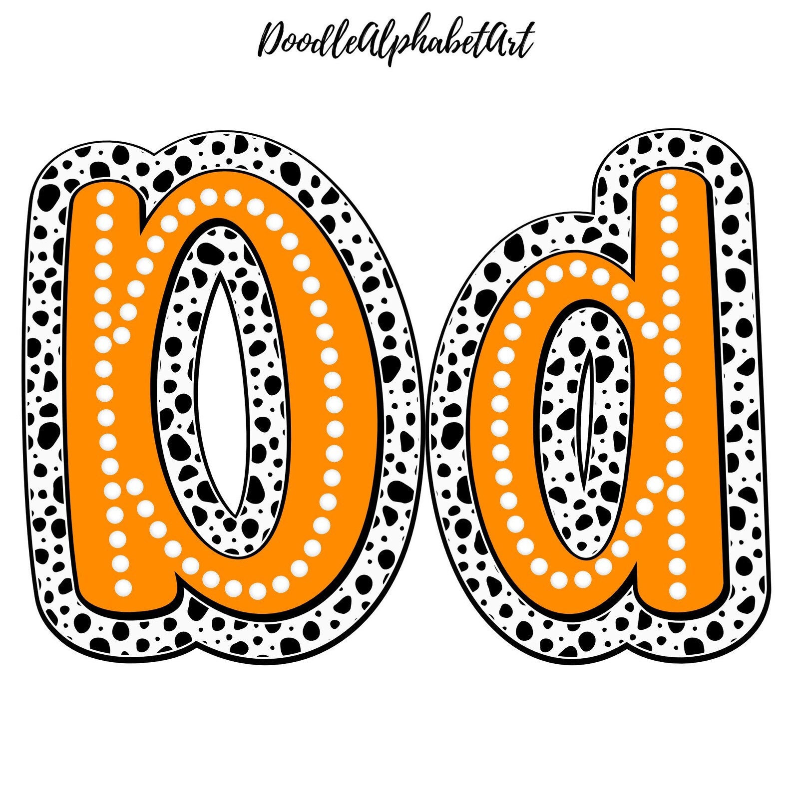 Dalmatian Spots Alphabet PNG Bundle: Bright Polka Dot Letters (digital ...