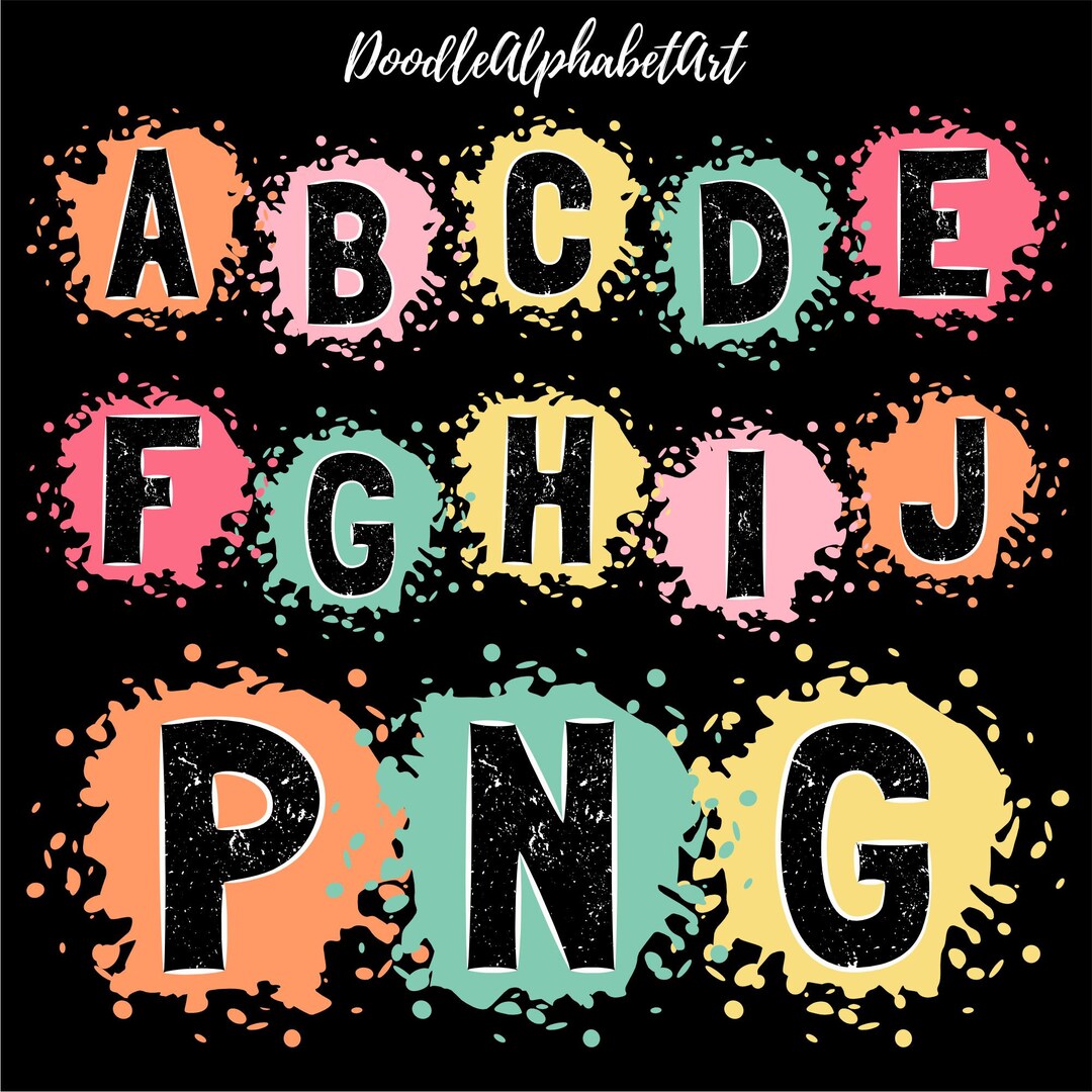 Colorful Paint Splatter Background Alpha Set, Black and White Grunge ...