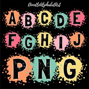 Colorful Paint Splatter Background Alpha Set, Black and White Grunge ...