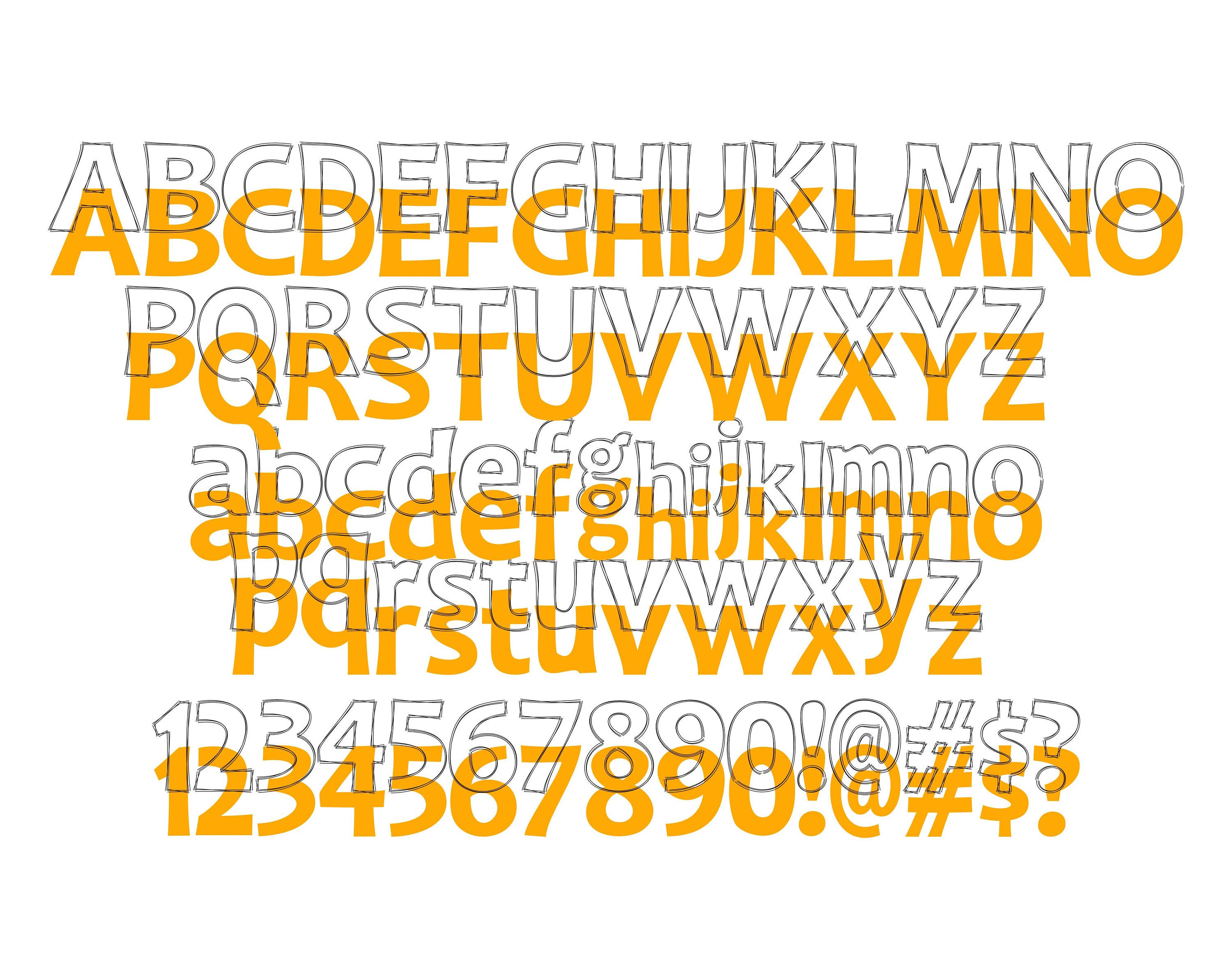 Full Scribble Doodle Digital Alphabet Bundle SVG PNG EPS Pdf, Scribble ...
