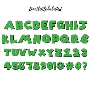 Kids Alphabets PNG Bundle, Colorful Letters A-Z, Numbers, Blue, Green ...