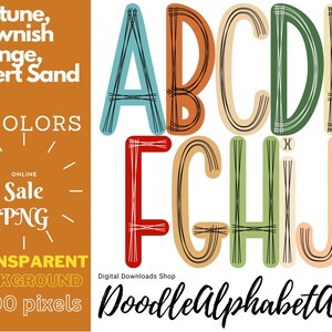 Scribble Letters PNG 10 Colors, Neptune, Brownish Orange, Desert Sand ...