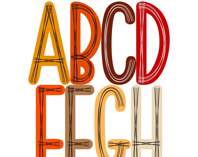 Bright Scribble Alphabets, Bright Colors, Doodle Letters, Hand Drawn ...