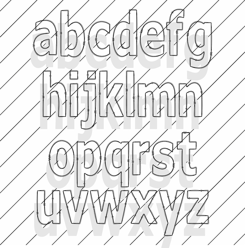 Doodle Letters Digital Alphabet PNG SVG With Transparent - Etsy