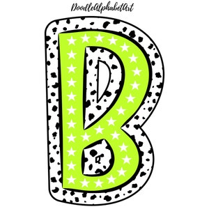 Dalmatian Star Letters PNG Bundle, Bright Colors, 5 Digital Alphapacks ...