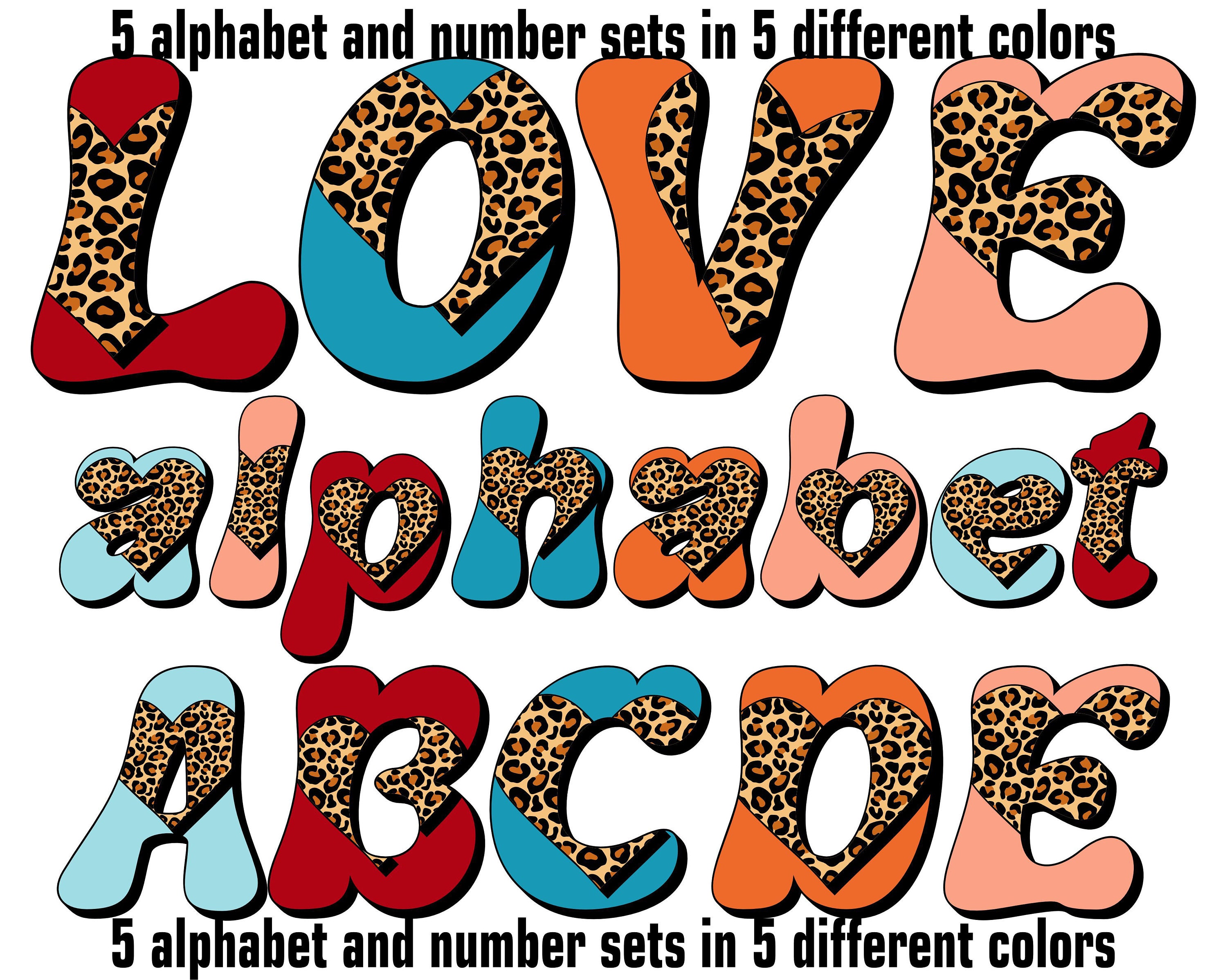 Valentine's Day Leopard Alphabet PNG Bundle LOVE - Etsy