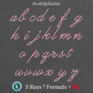 Pinyon Script Embroidery Font, Satin Stitch, 5 Sizes 7 Formats + BX ...