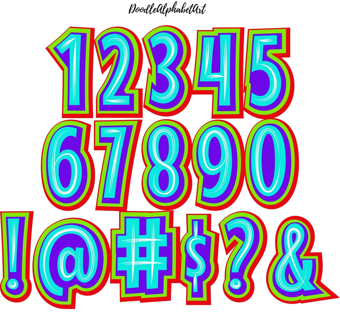 Funky Comic Letter PNG Bundle: Doodle Alphabet Art (digital Download ...