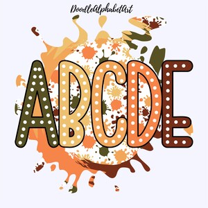 Fall Colors Dots Alphabet PNG Bundle: Artistic Backgrounds (digital ...