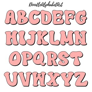 Retro Font PNG Bundle: Groovy Pastel Alphabet (digital Download) - Etsy