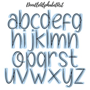 Scribble Letters PNG in 5 Pastel Candy Color Palette, A Digital Hand ...