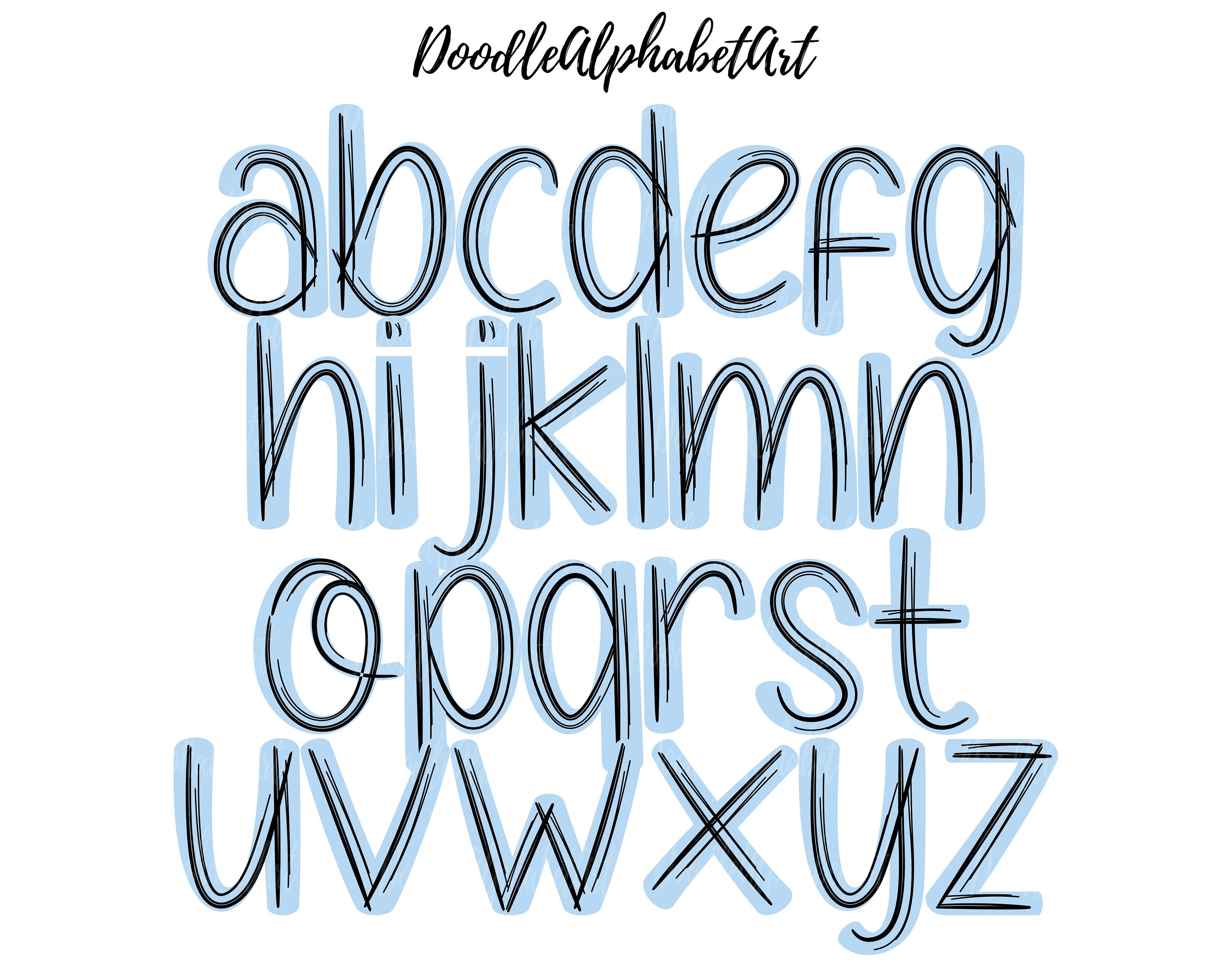 Scribble Letters PNG in 5 Pastel Candy Color Palette A - Etsy