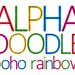 Boho Rainbow Digital Doodle Alphabet Scribble PNG in 5 Colors, Letters ...
