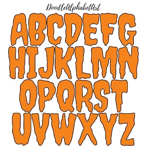 Spooky Halloween Letters Doodle PNG Feat. Halloween Color Palette ...