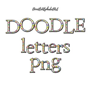 Doodle Alphabet Letters PNG, Paint Splats With Block Shadow Fonts, Hand ...