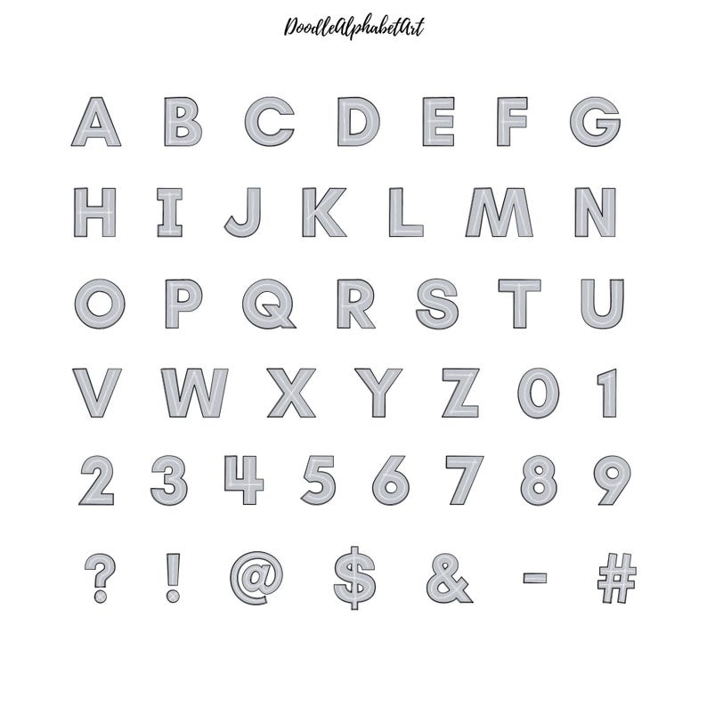 Boho Scribble Doodle Alphabet PNG: Soft Color Letters (digital Download ...
