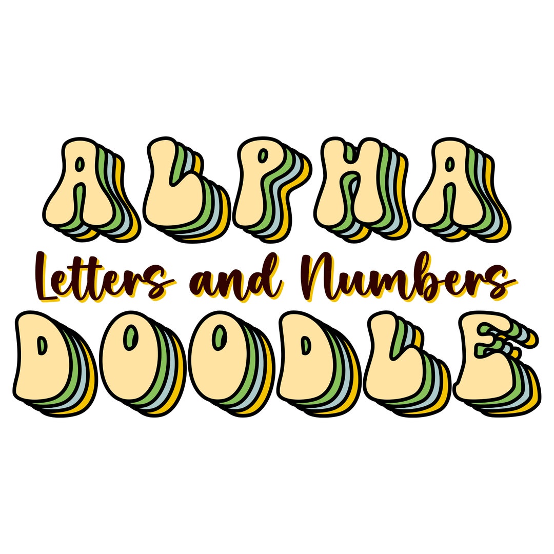 Doodle Retro Alpha PNG. Groovy Alphabet Letters Clipart, Creamy-yellow ...