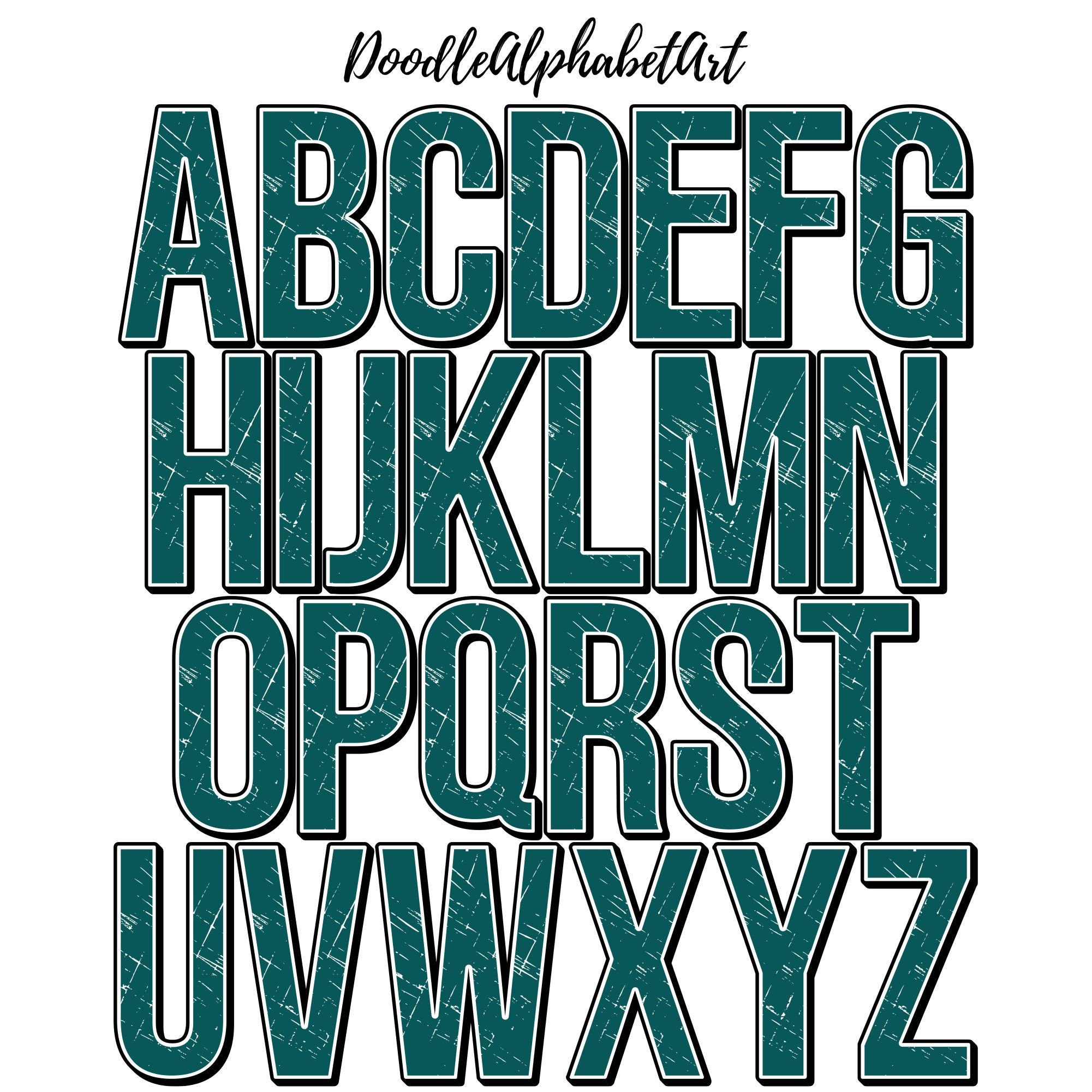 Boho Distressed Alphabet PNG: Grunge Letters & Numbers (digital ...