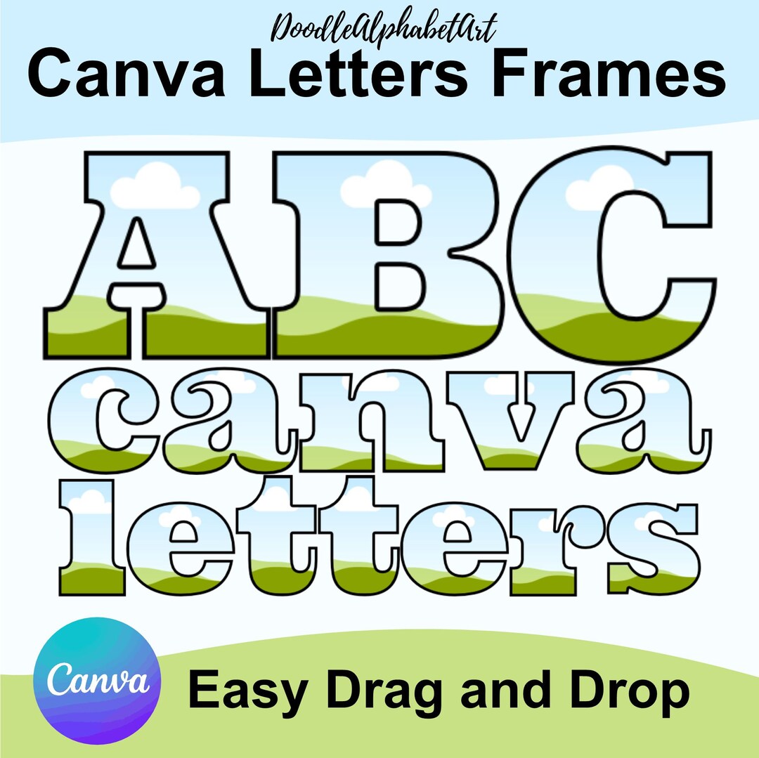 Canva Frames Letters Wooden Type Font Alphabet Easy Drag and - Etsy