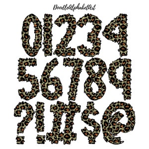 Leopard Print Scribble Doodle Alphabet Letters PNG Bundle for ...